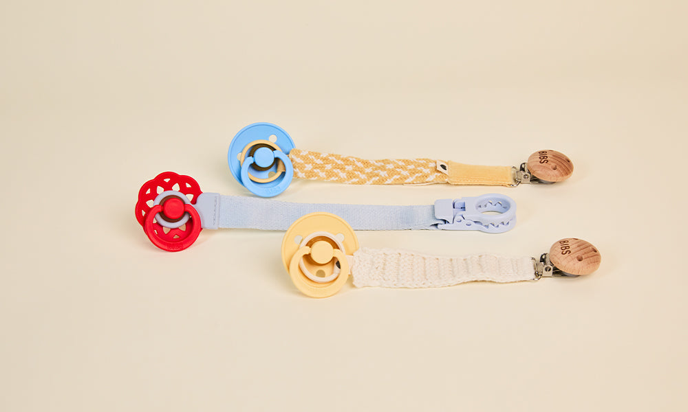 BIBS Knitted Pacifier Clip - Cloud | Functional & Stylish