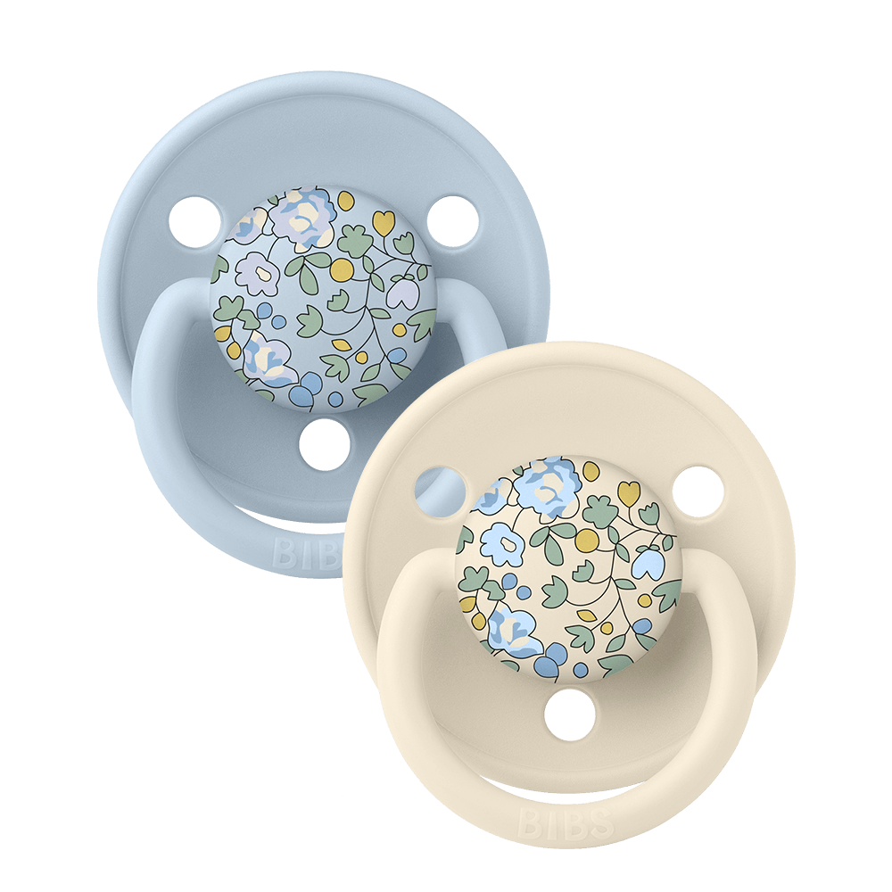 BIBS x LIBERTY De Lux Pacifiers 2 Pack Eloise - Baby Blue Mix